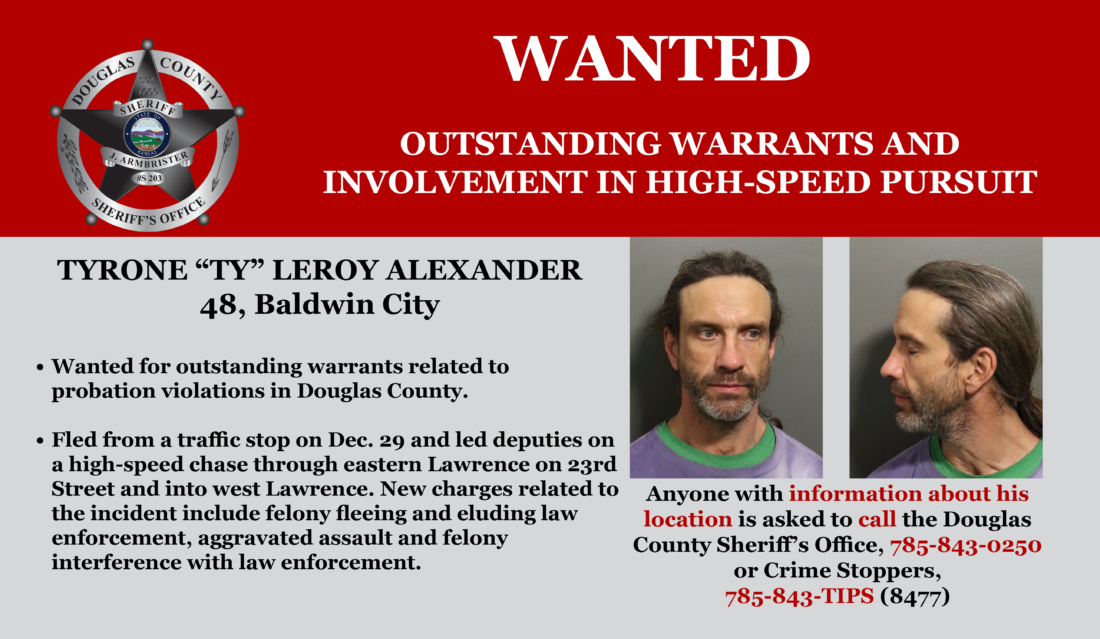 Sheriff’s office searching for Baldwin City man who allegedly led high ...